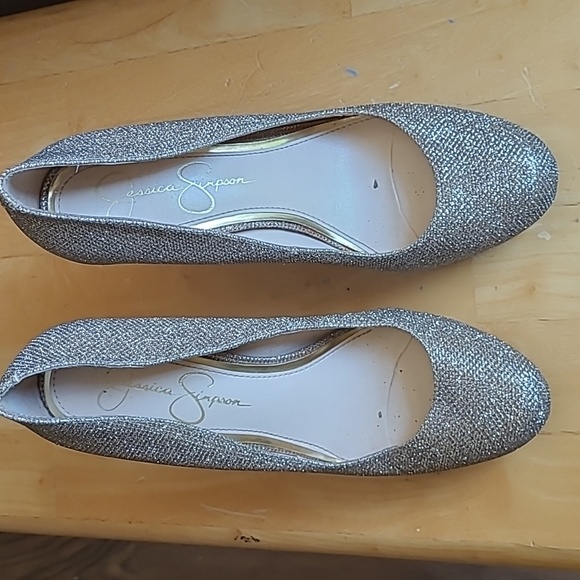 Jessica Simpson | Shoes | Jessica Simpson Metallic Gold Glitter ...